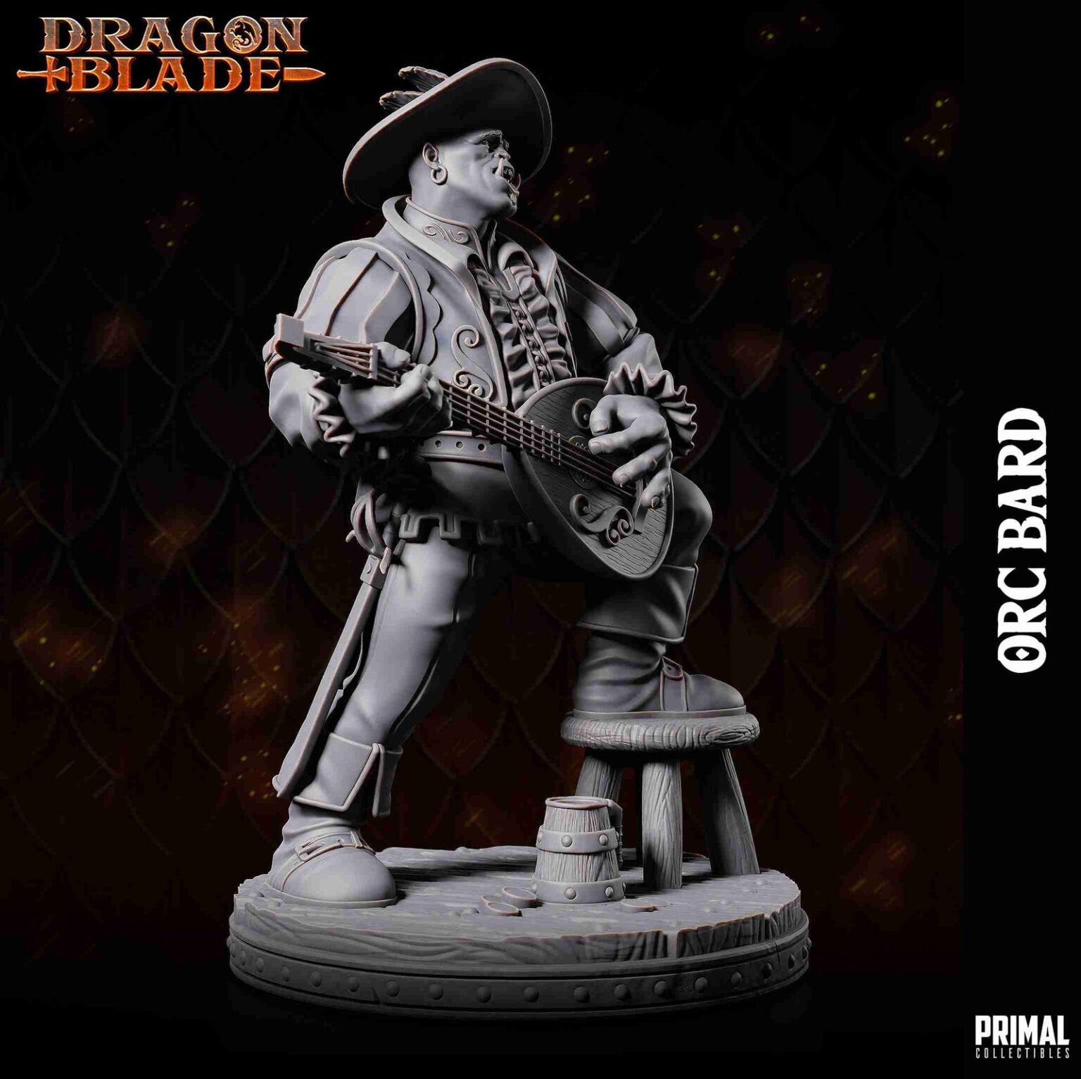 Orc Bard - Dragonblade - Miniatura de RPG